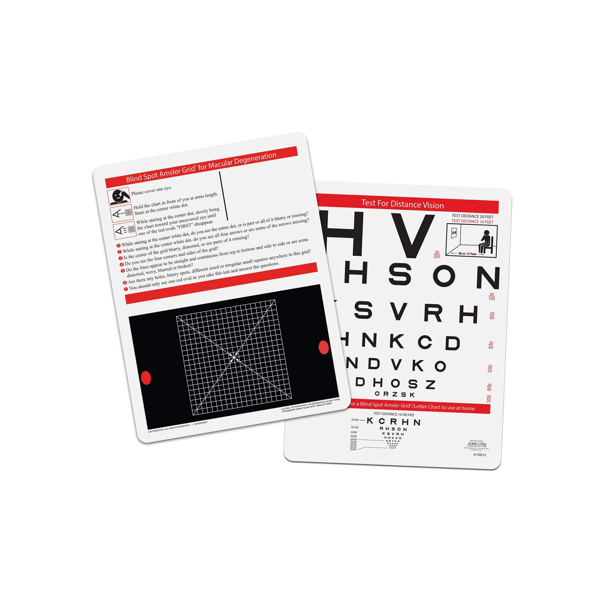 Amsler: Paper Blind Spot Grid Chart, Single – Good-Lite Co