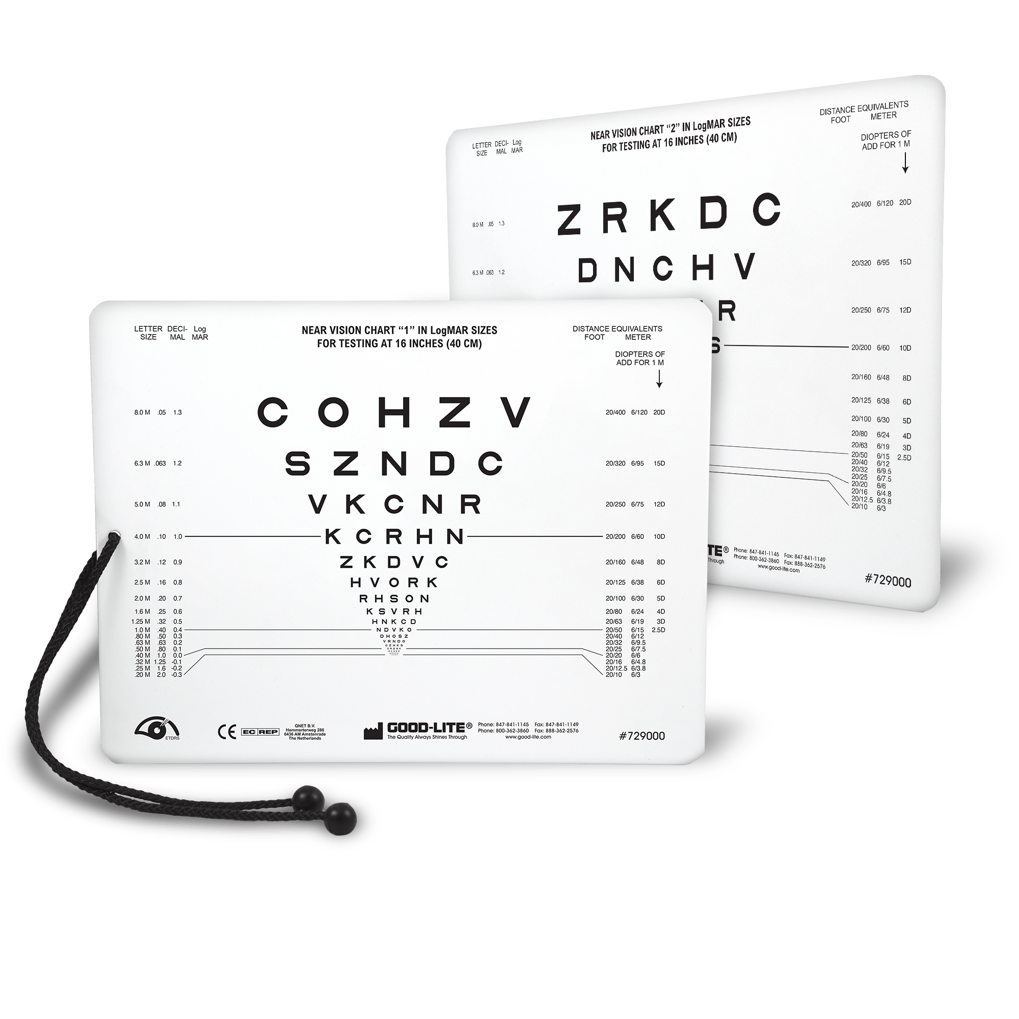 Sloan Letter Near Vision Card
