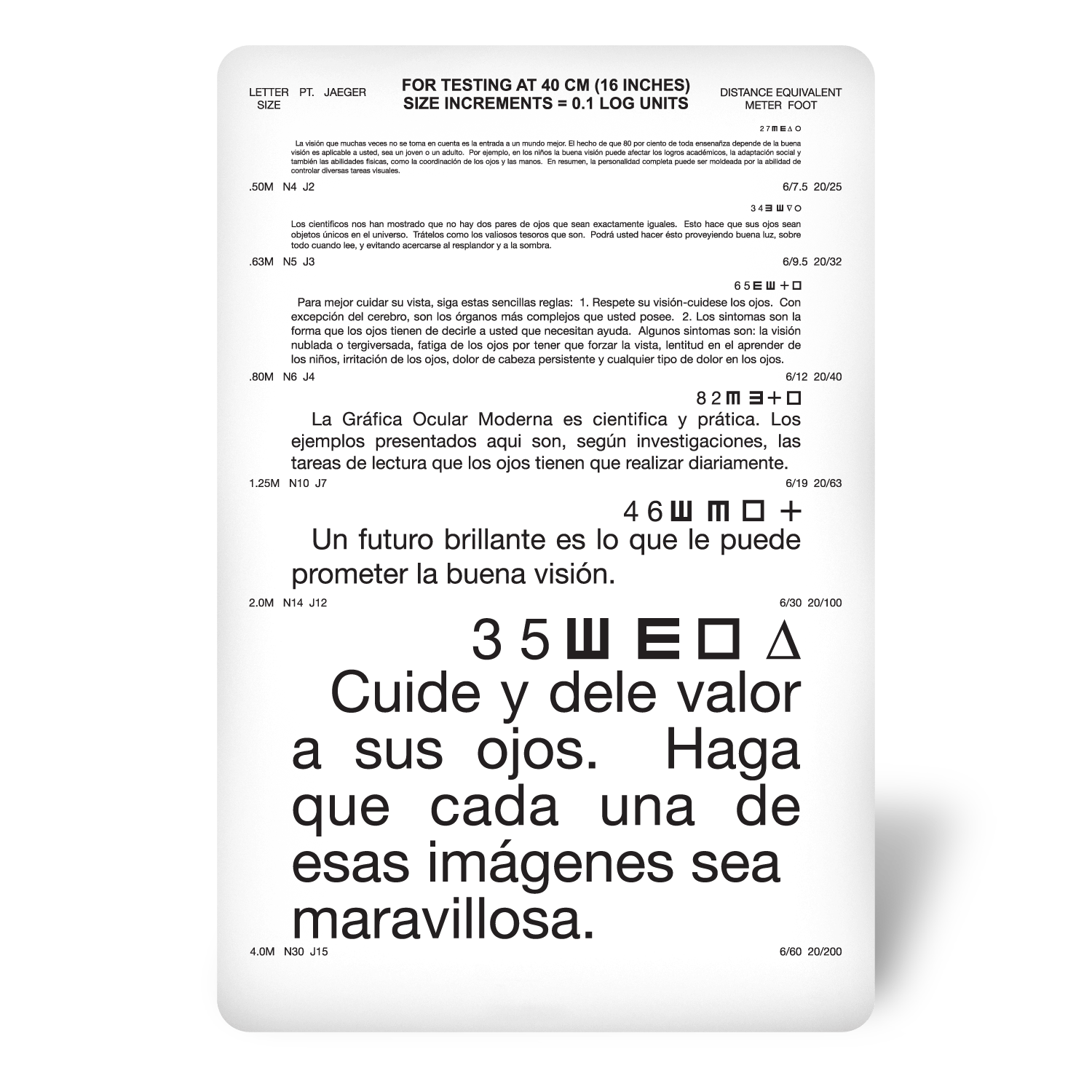 Spanish Near Point Card